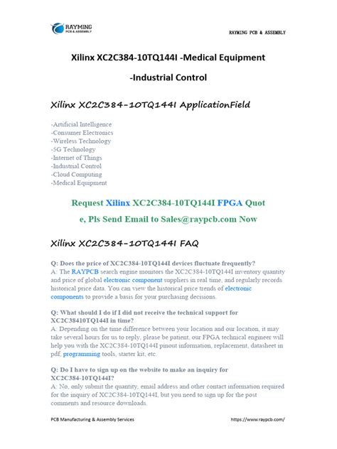 Xilinx Xc2c384 10tq144i Medical Equipment Industrial Control Pdf Field Programmable Gate