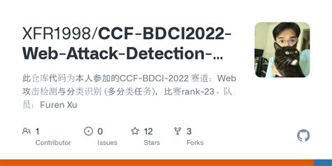 Github Xfr1998ccf Bdci2022 Web Attack Detection And Classification