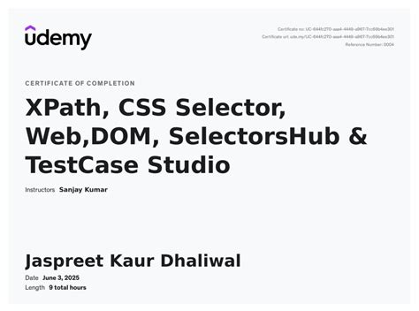 Happy To Share That Ive Completed The Course “xpath Css Selector Web Dom Selectorshub