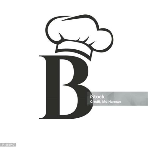 편지 B 레스토랑 로고 개념 요리사 모자 벡터 템플릿 레스토랑 요리사 모자 로고 기호 그릇에 대한 스톡 벡터 아트 및 기타 이미지 그릇 디자인 레스토랑 Istock