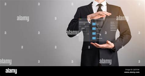 Document Management Concept Virtual Screen Icons Document Management