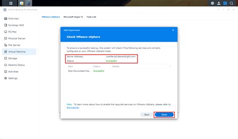 VMware VSphere Virtual Machine Backups Using Synology Active Backup For Business