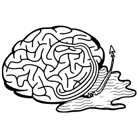 Easy Brain Maze Coloring Page · Creative Fabrica