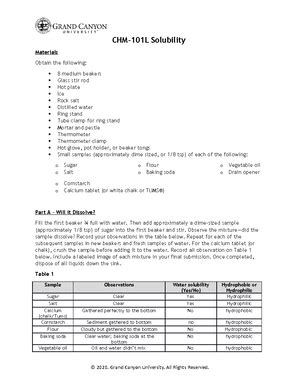 CHM 101L RS T7 Lab Report Onground Acconground CHM 101L Lab Report Name Xiamara Drummer