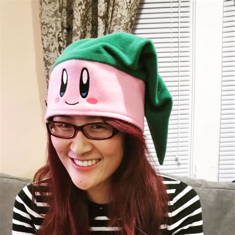 Fleece Pink Kirby Link Hat Etsy