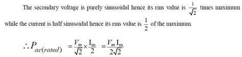 Half Wave Rectifier Transformer Utilization Factor