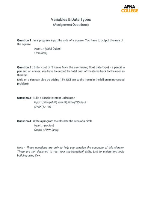 15 Variables And Data Types Questions Variables And Data Types