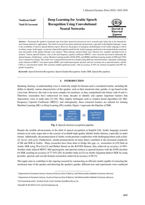 Pdf Deep Learning For Arabic Speech Recognition Using Convolutional Neural Networks