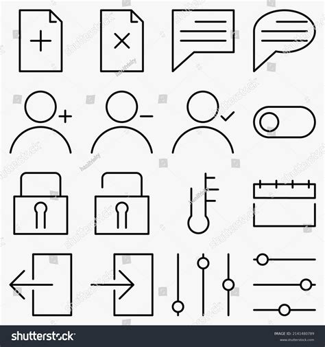 Minimalist Ui Icon Set Black Version Stock Vector Royalty Free Shutterstock