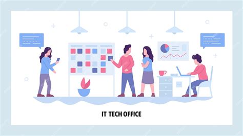 Premium Vector Vector Web Site Design Template Software Development Company Office With Scrum