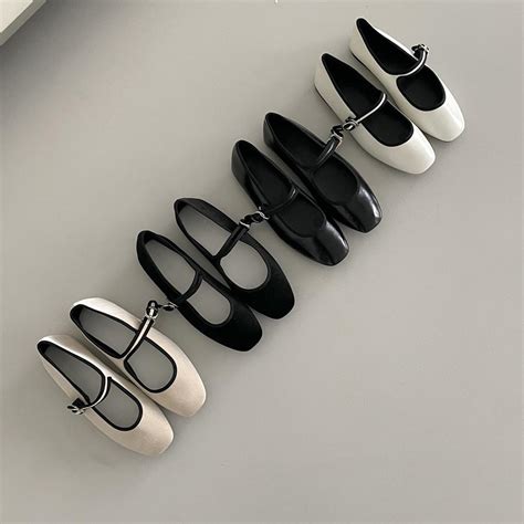 스퀘어토 심플 베이직 메리제인 단화 플랫 슈즈 1cm