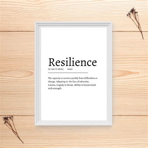 Resilience Definition Print Wall Art Print Adulting Print Etsy