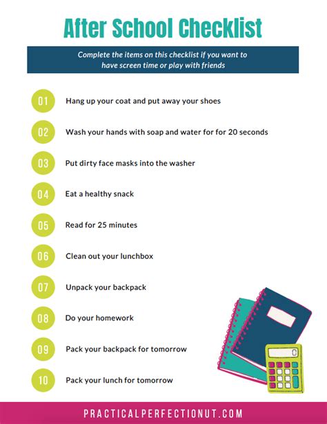 After School Routine Checklist A Free Printable