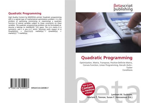 Résultats De La Recherche Pour Quadratically Constrained Quadratic Program