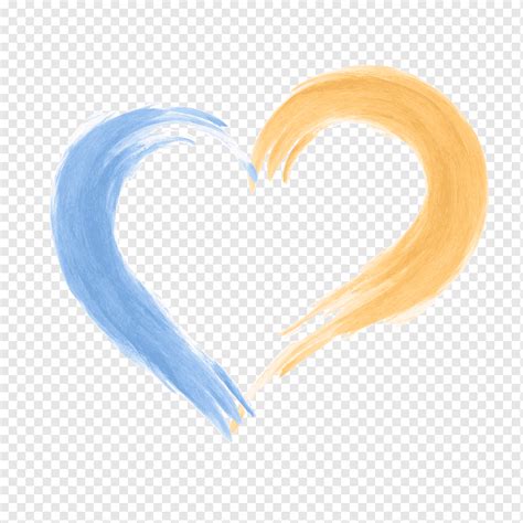украина творчество сердце любовь желтый синий кисть рисунок Png Pngwing