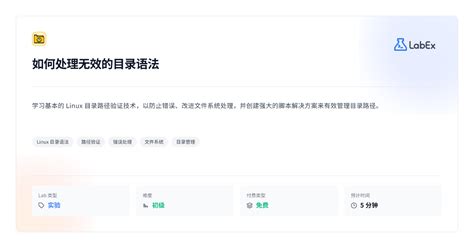 如何处理无效的目录语法 Labex