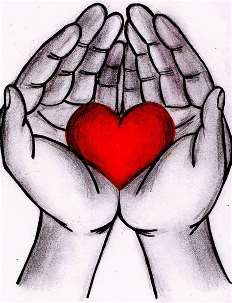 Hand With A Heart Drawing At Juan Maguire Blog