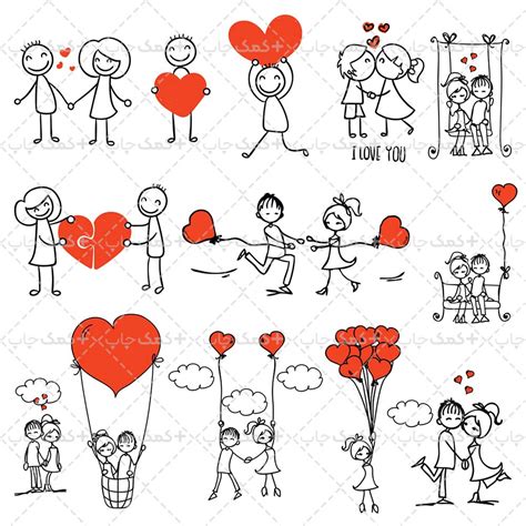 دانلود وکتور عاشقانه پسر و دختر شماره 1 فرمت Eps و Cdr