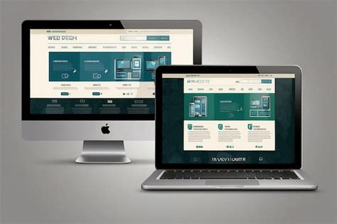 Responsive Web Design Adaptive User Interface Digital Devises Laptop Tablet Monitor Premium Ai