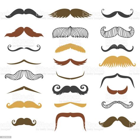 실루엣 벡터 콧수염 머리 Hipster 곱슬 컬렉션 수염이 발사와 신사 기호 패션 성인 인간의 얼굴 준 벡터 일러스트 레이 션 검은색에 대한 스톡 벡터 아트 및 기타 이미지