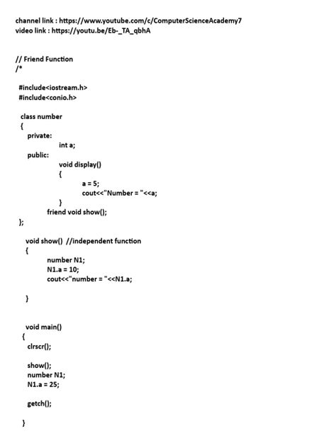 Friend Function Programs Pdf