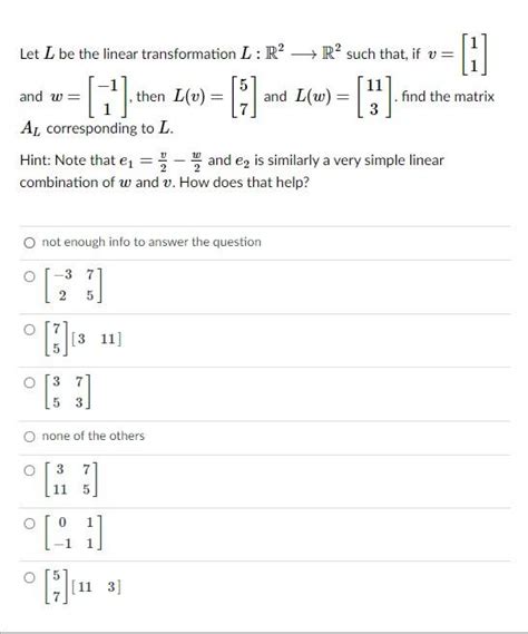 Solved Let L be the linear transformation L R R² such Chegg com