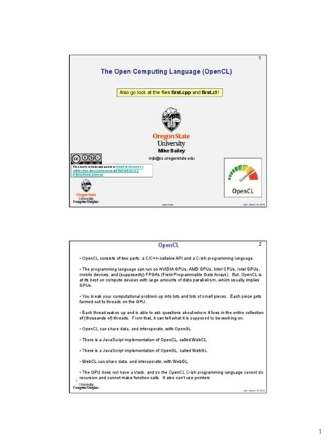 opencl 2pp pdf graphics processing unit digital technology