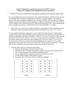 Video Digitization Homework Sampling Deinterlacing