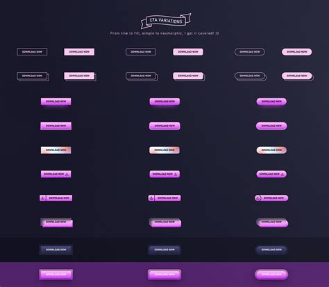 CTA Button Variations On Behance