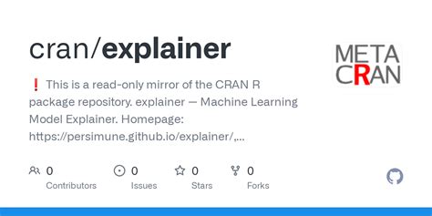 Github Cranexplainer Exclamation This Is A Read Only Mirror Of The Cran R Package