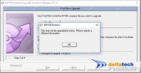 Upgrading Your MYOB Company File Deltatech ABSS Support Centre