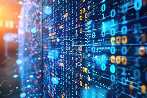 Premium Photo Digital Transformation Concept System Engineering Binary Code Programming