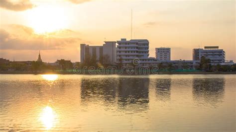 Photos Building River Town In Udon Thani Thailand Stock Image Image Of River Sunset 86314563