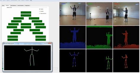 Fused Skeleton From Three Kinect Sensors Color Maps Depth Maps And