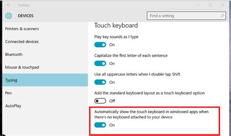 Touch Keyboard Not Appearing On Tablet When Trying To Type In Text