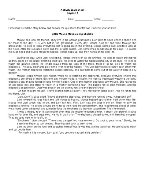 english 5 activity worksheet activity worksheet english 5 name
