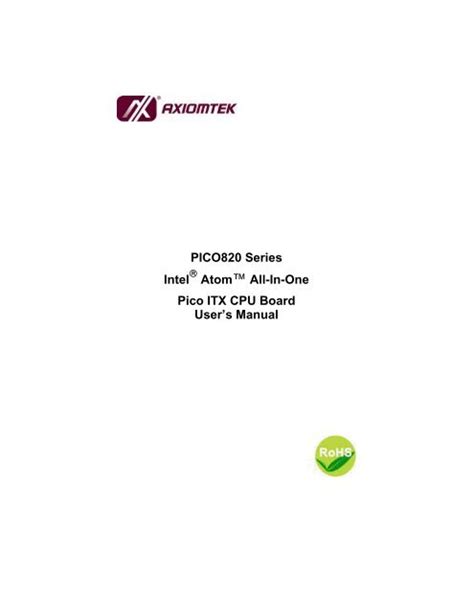 Pico820 Series Intel Atom™ All In One Pico Itx Cpu Axiomtek