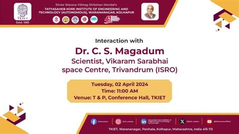 Tkietautonomous Warananagar On Linkedin Isro Tkiet Spaceexploration