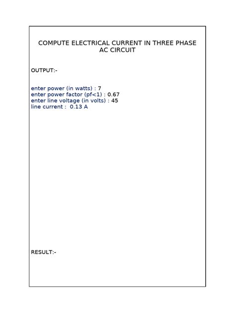 Compute Electrical Current In Three Phase 16 Pdf