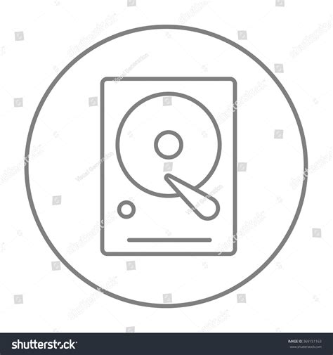 Hard Disk Line Icon Stock Vector Royalty Free Shutterstock