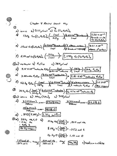Chapter 8 Review Sheet Key Honors Pdf