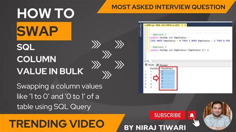 Learn How To Swap Values In Sql Columns Youtube