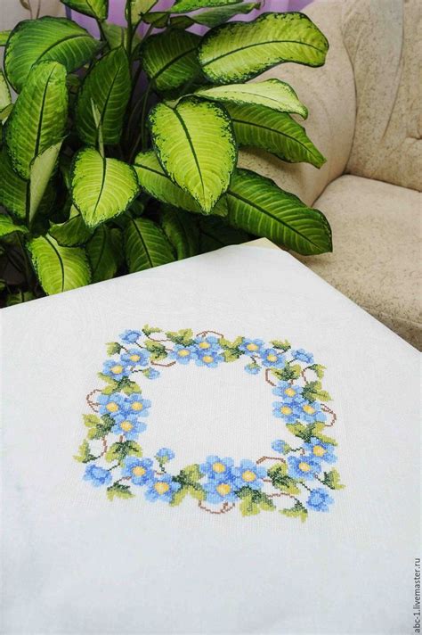 схема вышивки крестом, скатерть, салфетка, лен, хлопок в интернет ...