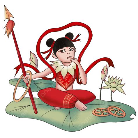 Nezha Sentado En El Loto Sin Cortar Png Donde Cosplay Actuación Png Y Psd Para Descargar