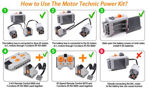 5 In 1 Motor Set Technic Motorized Kit Compatible With Lego Power Function Battery