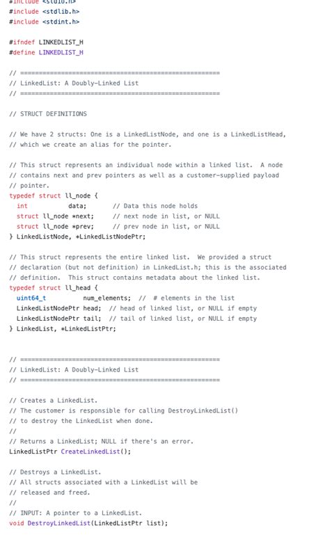 Solved Inc Include Include Ifndef Linkedlisth Define