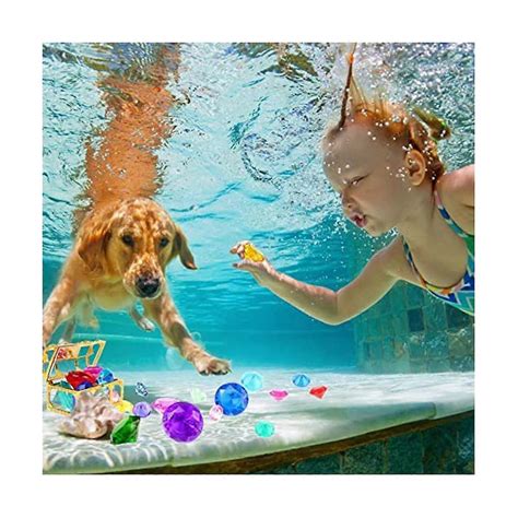 12Pcs Diving Gem Pool Toys Include Colorful Diamonds Set Dive Toy Treasure Chest Underwater