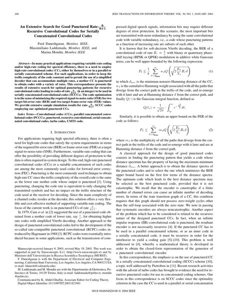 Pdf An Extensive Search For Good Punctured Rate Kk1 Recursive