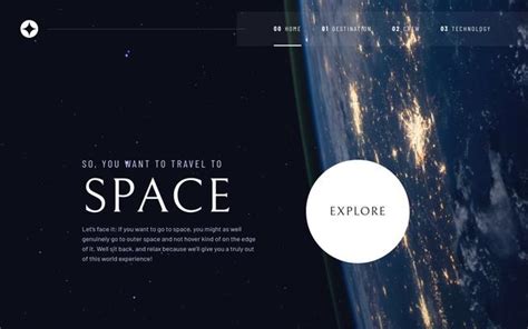 Frontend Mentor Responsive Space Tourism Page Using Flex Grid And Js Coding Challenge Solution