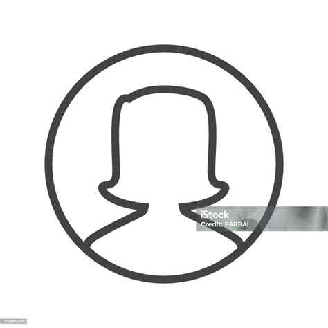 Female User Icon Line Vector Stock Illustration Download Image Now
